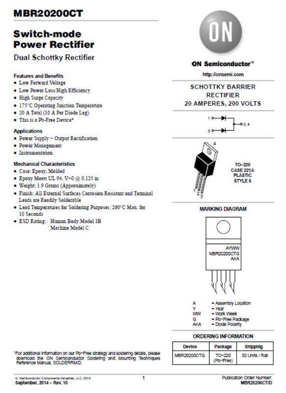 【洋將】全新(塑封)ON B20200G 蕭特基二極體 MBR20200CT 20A 200V TO-220 $IC2 | 露天市集 | 全台 ...