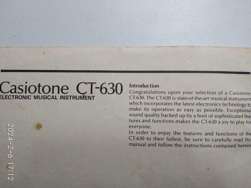 CASIO卡西歐電子琴CT-630 附CASIO專屬琴架與琴譜架(照片圖1,2所示) 附"全英文"操作指導手冊 | 露天市集 | 全台最大的 ...