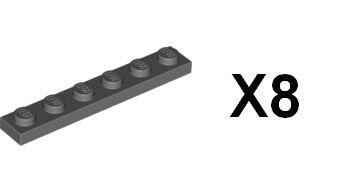 全新LEGO樂高薄板 3666 4211056 深灰色 Plate 1x6 (8個) B01 B12 B19 | 露天市集 | 全台最大的網路購物市集