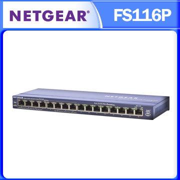 Netgear FS116P 16埠 - 8埠PoE 10/100Mbps PoE供電 乙太網路交換器 | 露天市集 | 全台最大的網路購物市集