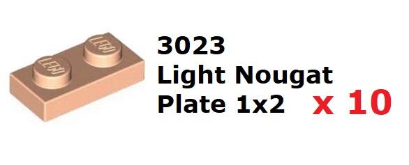 【磚樂】10個一組 LEGO 樂高 3023 6369188 Plate 1x2 淺膚色 薄板 | 露天市集 | 全台最大的網路購物市集