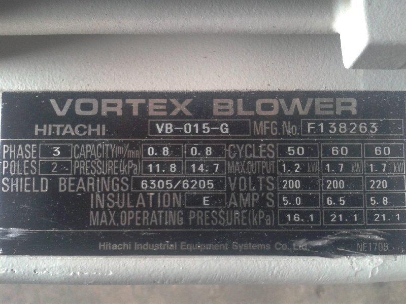 日本進口日立VORTEX BLOWER 漩渦風鼓機VB-015-G,1.5KW-220V(3相) 外匯進口品質優 | 露天市集 | 全台最大的網路購物市集