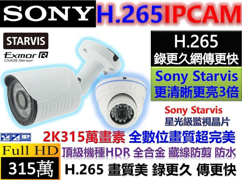 3MP＊H.265 IPCAM Sony STARVIS IMX123 2K 星光夜視 全即時 防水＊錄王 | 露天市集 | 全台最大的網路購物市集