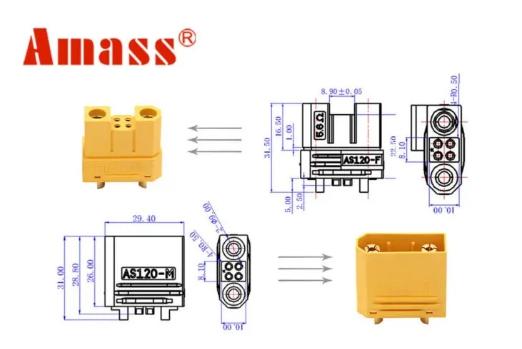 《鼎騏科技》全新原廠 Amass AS120-M 高耐流防火花插頭電變端 | 露天市集 | 全台最大的網路購物市集