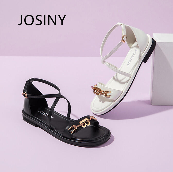 JOSINY/卓詩尼正品夏季新款女鞋 時尚百搭仙女交叉綁帶羅馬鞋平底涼鞋 全新庫存清倉 挑戰最低價 任選3件免運費 | 露天市集 | 全台最大 ...