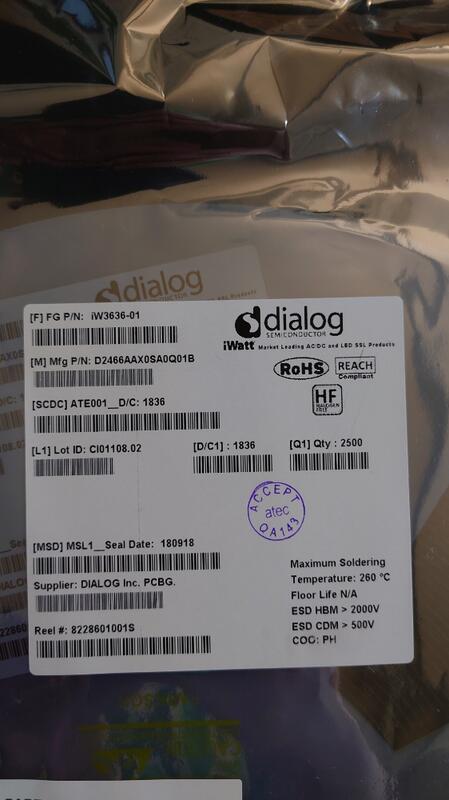 卍國際大廠 I watt Dialog iW3636-01 整捲2500 PCS沒拆封 | 露天市集 | 全台最大的網路購物市集