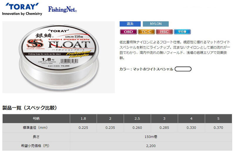 臨海釣具 24H營業 紅標/ TORAY磯釣母線 銀鱗 SS FLOAT 150米 半浮線 磯釣母線 磯釣線 | 露天市集 | 全台最大的網路購物市集