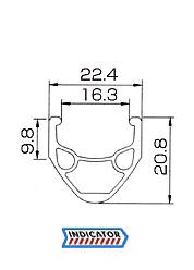 ALEX-rims DA16 20吋鋁框 406框 黑框銀邊 32孔 | 露天市集 | 全台最大的網路購物市集