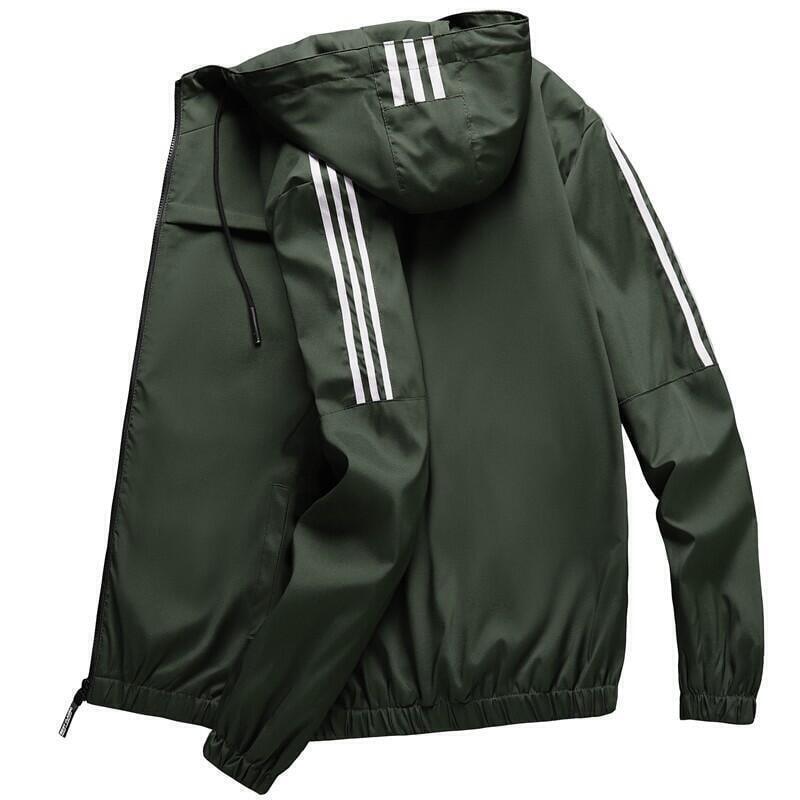 【4個顏色 M4XL】黑色大尺碼薄外套 三條線織帶防風外套 男外套 韓版連帽外套 教練夾克 修身外套 男生衣著 禮物 | 露天市集 | 全台最大的網路購物市集