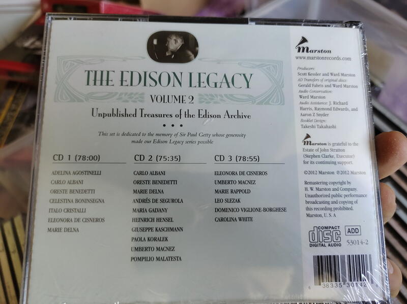『全球購』絕版 Marston 53014-2 The Edison Legacy, Vol. 2 3CD#熱銷#經典 | 露天市集 | 全台 ...