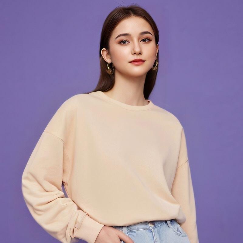 【JDUDS】大學T 素色圓領刷毛大學T 寬鬆顯瘦長版素T 大學T 長袖上衣 T0019 | 露天市集 | 全台最大的網路購物市集