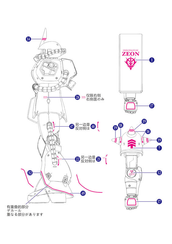 〔模創〕現貨 EVO MG98 夏亞扎古2.0鋼彈水貼 專用螢光水貼 | 露天市集 | 全台最大的網路購物市集