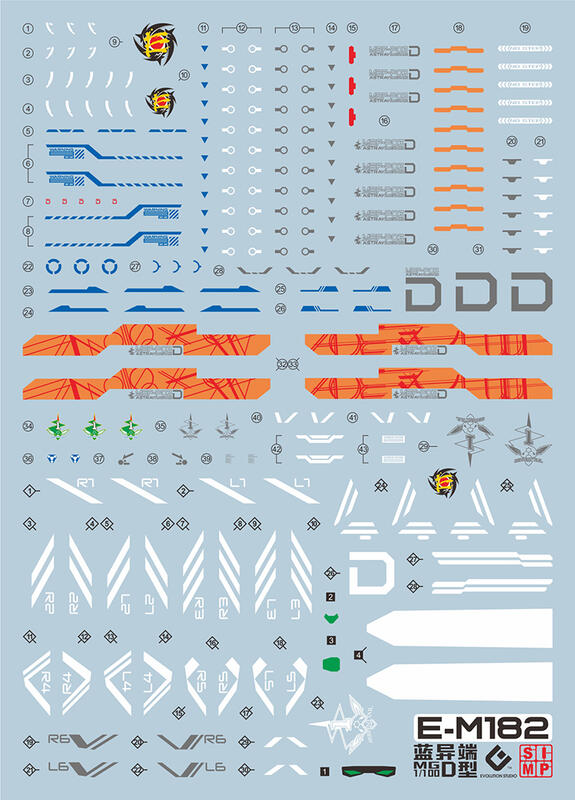 〔模創〕(現貨)EVO MG182 藍異端D型鋼彈 專用螢光水貼 | 露天市集 | 全台最大的網路購物市集