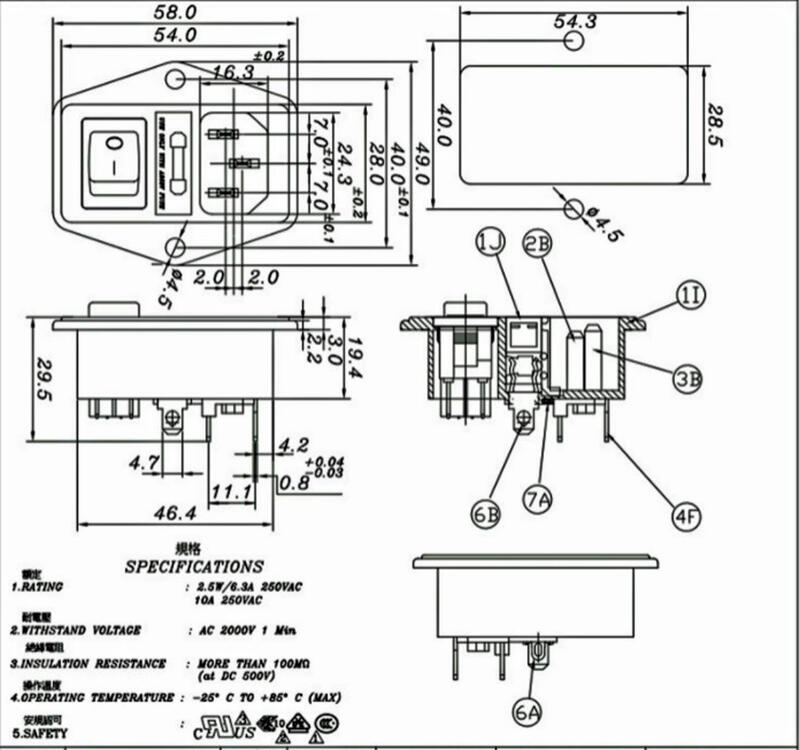 AC 電源輸入座 JR-101-1FR 含保險絲座 開關 JEC AC IEC Fused Inlet Socket | 露天市集 | 全台最 ...