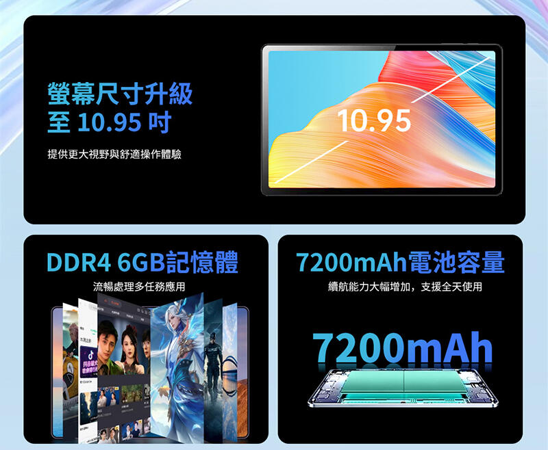 Dream Tablet Pro 夢想平板7代 次世代CPU PD快充 10.95 吋大螢幕 Android 13 預購 | 露天市集 | 全 ...