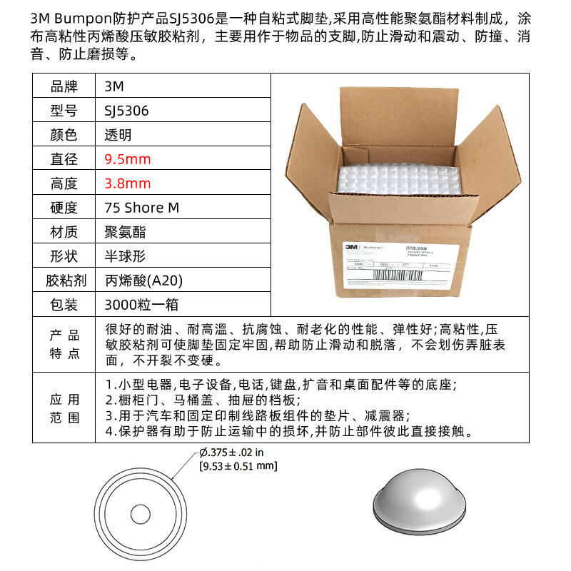 【風行工業膠】進口3M腳墊SJ5306高級透明防滑膠粒衣櫃桌角家具電器設備防撞消音 | 露天市集 | 全台最大的網路購物市集