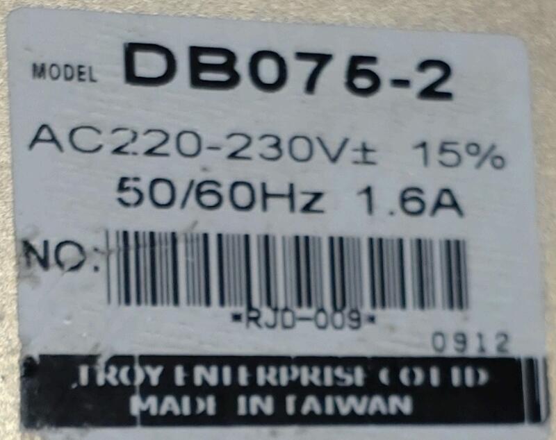 🌞二手現貨保固 TROY泰映 DC直流無刷 DB075-2 75W馬達驅動器 AC220V驅動器1.05A /1.6A | 露天市集 | 全台 ...