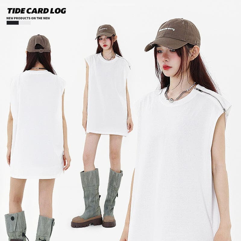 臺灣現貨潮牌潮流 馬甲上衣 TIDE CARD LOG 春夏 230g金屬拉鍊 高街 設計款 純棉 純色 寬鬆 背心 | 露天市集 | 全台最 ...