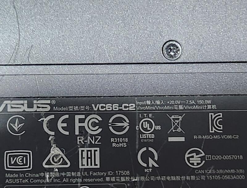 ASUS 華碩 VivoMini VC66-C2 i7-10700 8G/500G 二手 無發票 | 露天市集 | 全台最大的網路購物市集