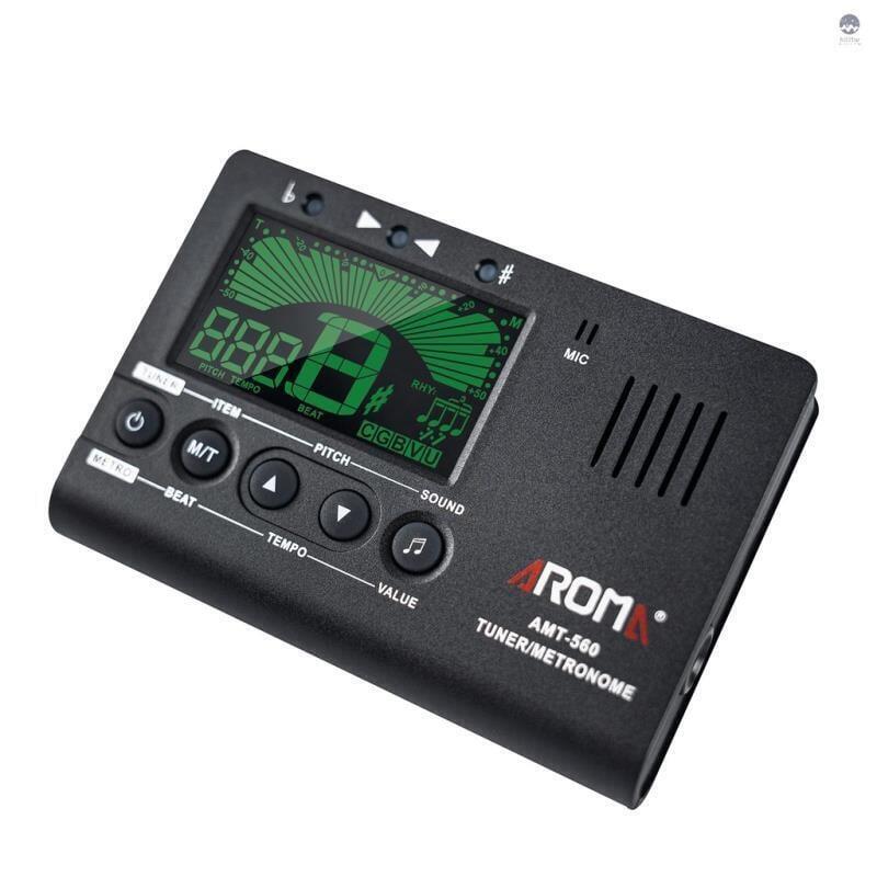 台灣現貨HLT Aroma AMT-560 電動調音器和節拍器內置麥克風，帶拾音器電纜 6.3 毫米，適用於吉他半音貝司 | 露天市集 | 全 ...