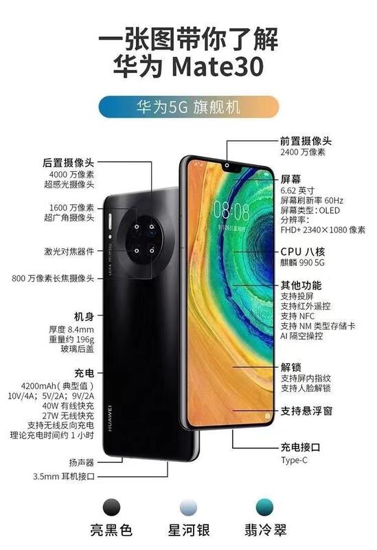 原廠二手手機華為mate30麒麟990處理5G全網通雙卡雙待全面屏智能手機 | 露天市集 | 全台最大的網路購物市集