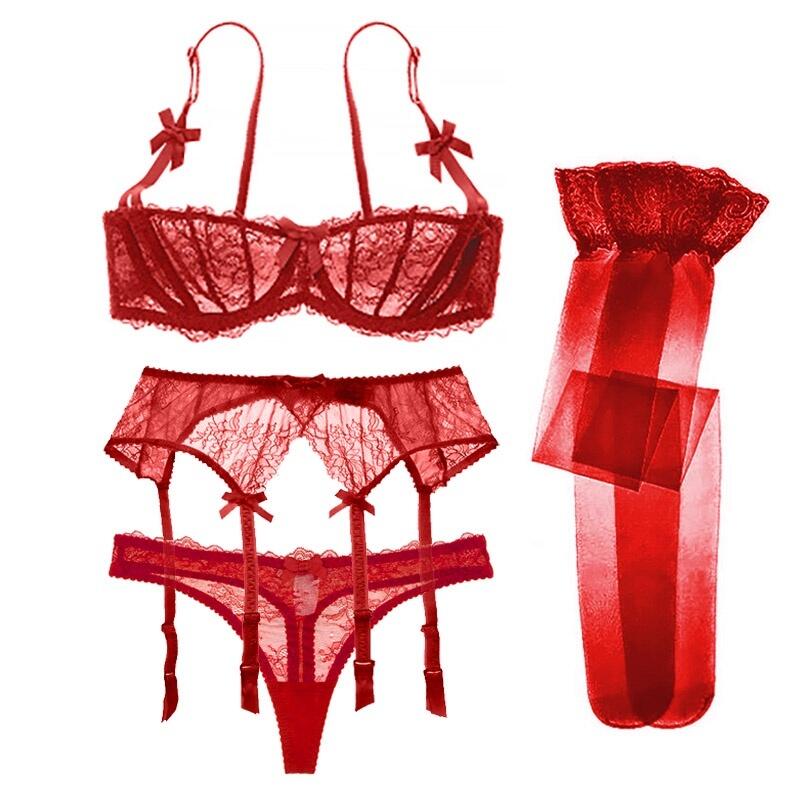 台灣現貨半罩成套情趣內衣褲 蕾絲爆乳款性感內衣含丁字褲 情趣內衣內褲情人節禮物 吊襪帶絲襪 V748 | 露天市集 | 全台最大的網路購物市集