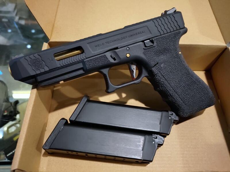 二手寄賣 9成新 WE G34 原力系列 SAI 競技炙燒 黑黑金 瓦斯槍 GBB 1槍2匣 | 露天市集 | 全台最大的網路購物市集