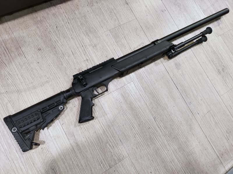 二手寄賣 8成新 WELL MB06D MB06 手拉 空氣 狙擊槍 黑色 伸縮托 1槍1匣 含腳架 | 露天市集 | 全台最大的網路購物市集