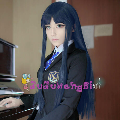 【小七cos】嘟嘟嚕 白色相簿2 冬馬和紗 舞園沙耶香 藏藍色80cm長直 cos假發 | 露天市集 | 全台最大的網路購物市集