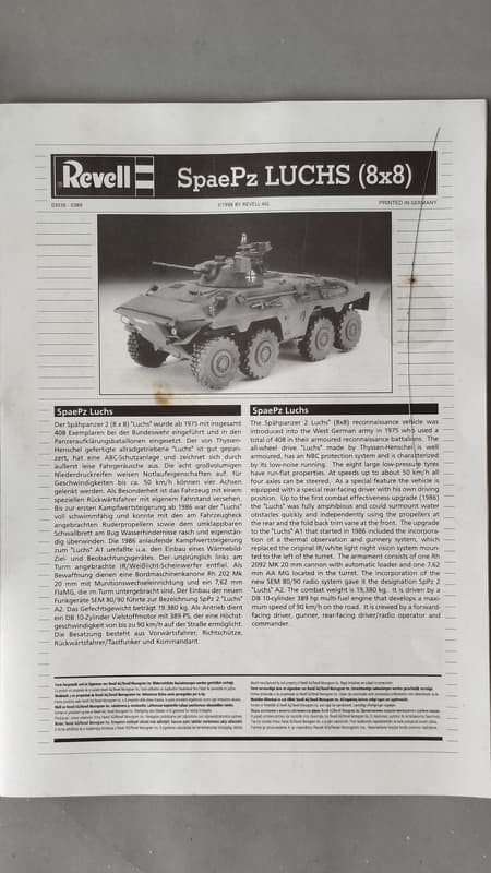 [中古良品] Revell 1/35 德國八輪裝甲車 SpaePz 2 "LUCHS" | 露天市集 | 全台最大的網路購物市集