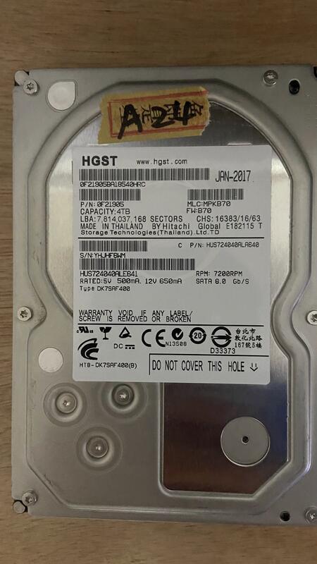 HGST 4TB HUS724040ALE641 (4T /4TB HDD硬碟)(22004HR) | 露天市集 | 全台最大的網路購物市集