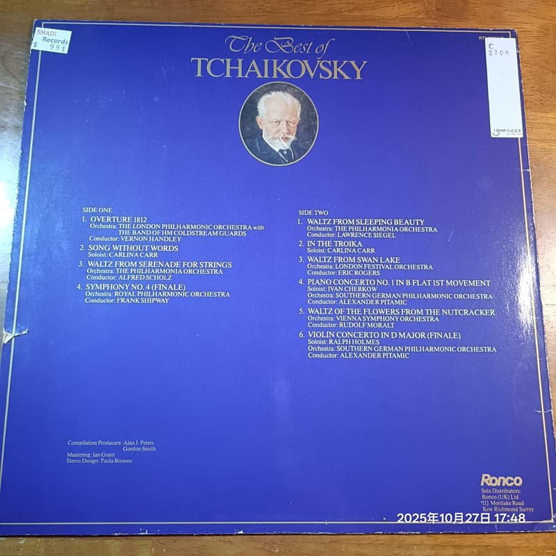 (協奏曲) 柴可夫斯基 / The Best of TCHAIKOVSKY，黑膠LP，Ronco | 露天市集 | 全台最大的網路購物市集