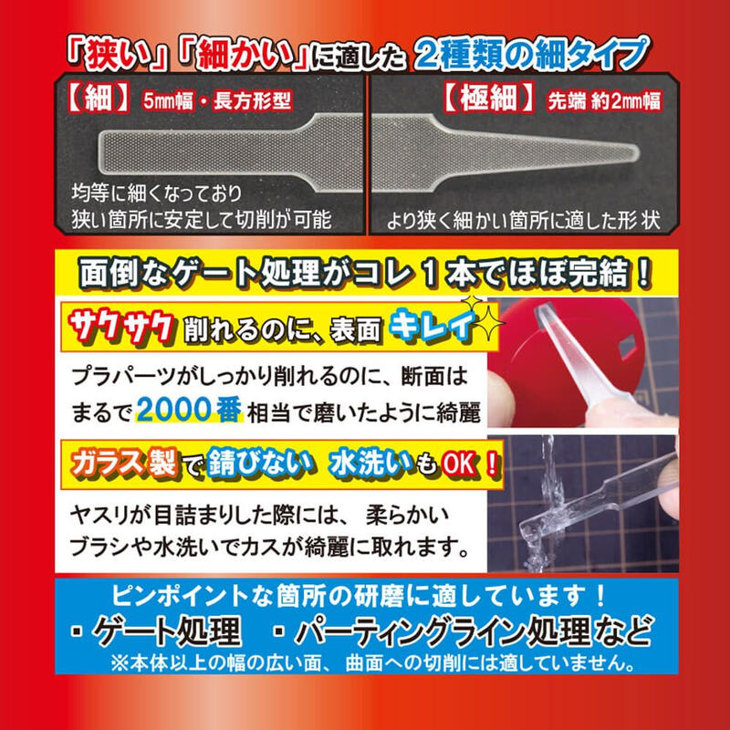 Mineshima 塑膠模型用玻璃銼刀 GF-2 寬銼刀 / GF-3 鋒利雙頭銼刀 | 露天市集 | 全台最大的網路購物市集