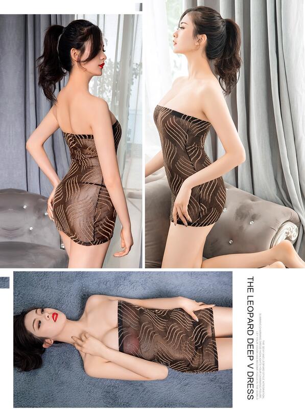 SD31 性感 透視 彈性 亮絲 銀蔥 洋裝 連身 貓裝 短裙 情趣 包臀 齊臀 袜胸 KTV 附同款丁字褲 JS服飾 | 露天市集 | 全台最大的網路購物市集